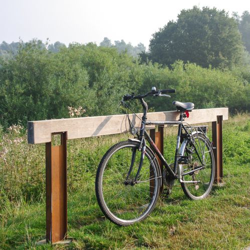 Floor-mounted bike rack - ROUGH&READY INLINE - Streetlife - galvanised ...