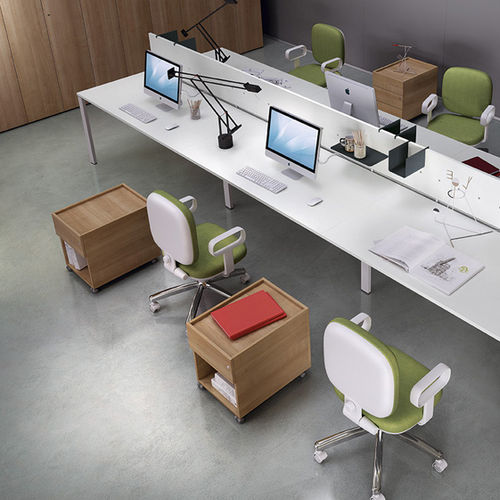 Metal office unit - LEGODESK - Della Rovere - melamine / 3-drawer / 2 ...