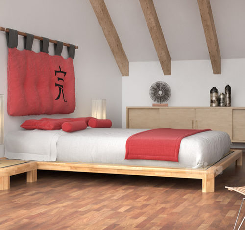 Tatami bed - DOJO H - Cinius - double / contemporary / custom