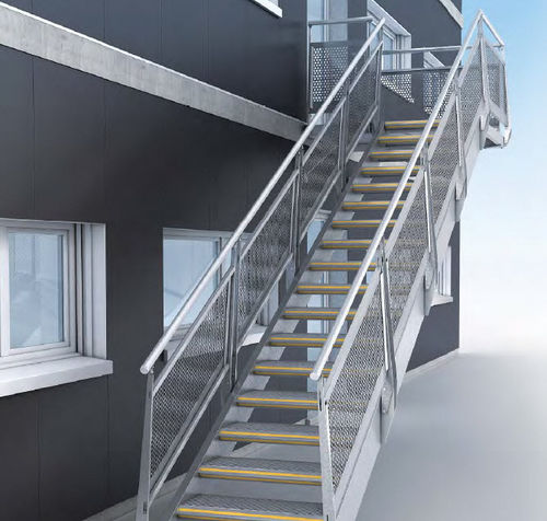 Straight staircase - MARHINA© - GANTOIS Industries - metal step / metal ...