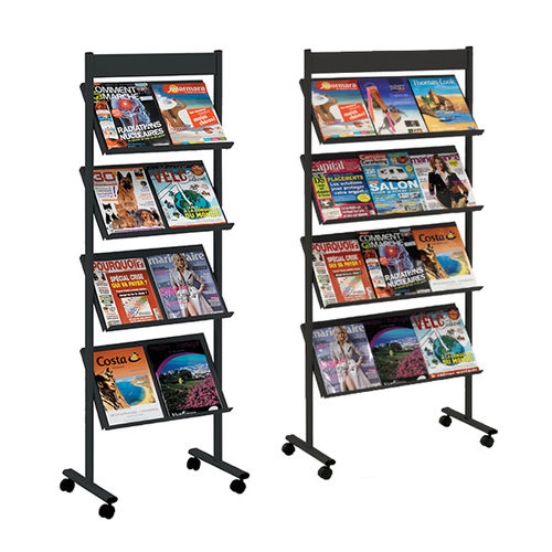 Metal brochures rack - 340801;341201 - EDIMETA - on casters