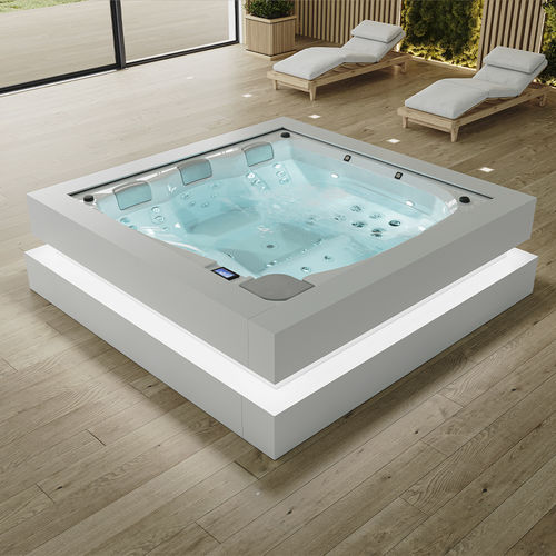 Above-ground hot tub - SERENITY - Aquavia Spa - square / 3-seater / 4 ...