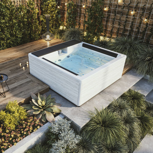 Above-ground hot tub - QUANTUM - Aquavia Spa - square / 4-seater / outdoor