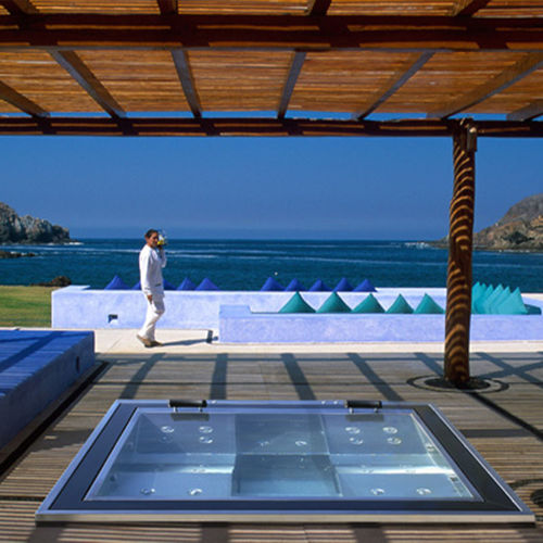 Built-in hot tub - ELEGANT - Aquavia Spa - square / 4-seater / stainless steel