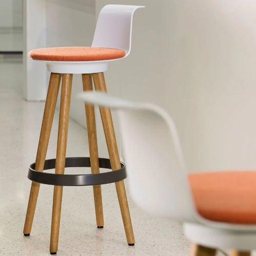 Contemporary high bar table - TIMBA - Bene GmbH - MDF / metal / glass