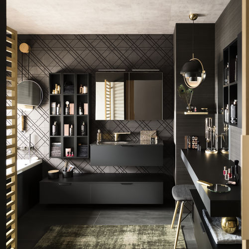 Contemporary bathroom - ARCHI - Delpha - glass / Fenix NTM® / graphite