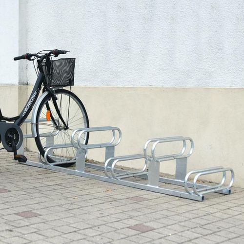 Floor-mounted bike rack - High-Low Rack 6 Space - PROCITY - galvanised ...