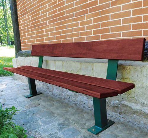 Contemporary public bench - Pagoda - PROCITY - exotic wood / oak / mahogany
