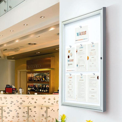 Wall-mounted glass display panel - Allure - PROCITY - indoor / LED ...