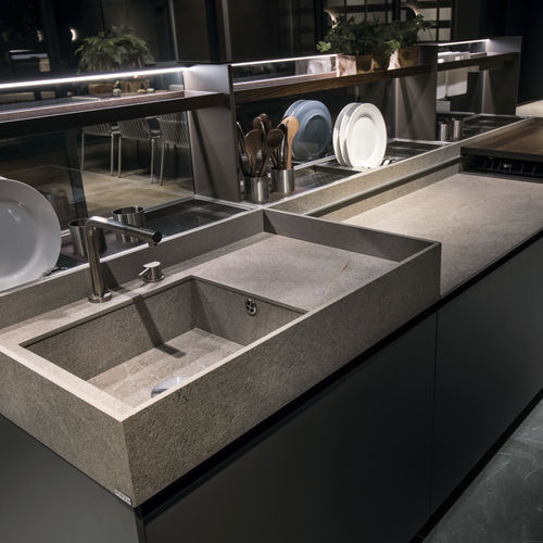 Porcelain stoneware countertop - JASPER ITOP MOKA BUSH-HAMMERED ...