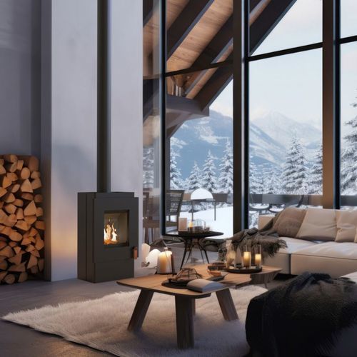 Wood-burning fireplace - BOX 40 52-80 - Barbas - free-standing / Single ...