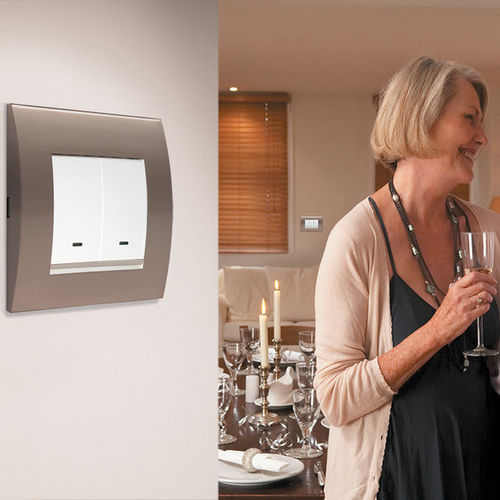 Light switch - MODENA 8000 - Clipsal - push-button / recessed / double