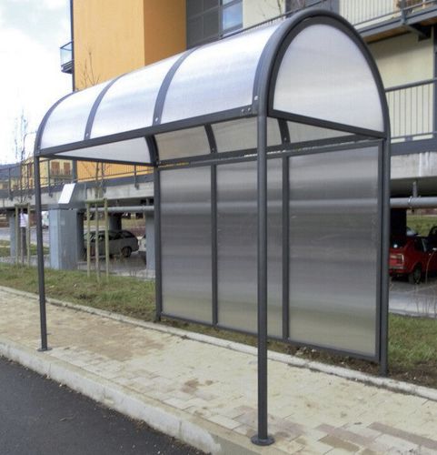 Metal bus shelter - ARIANNA - Calzolari - polycarbonate roof