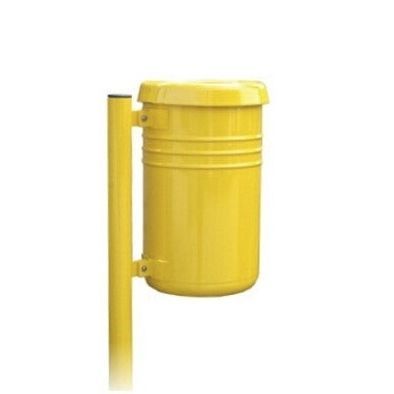 Public trash can - PAN - Calzolari - with long legs / metal / with lid