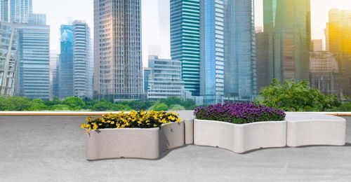 Organic design bench - Sistema Ginko - Calzolari - metal / wooden / modular