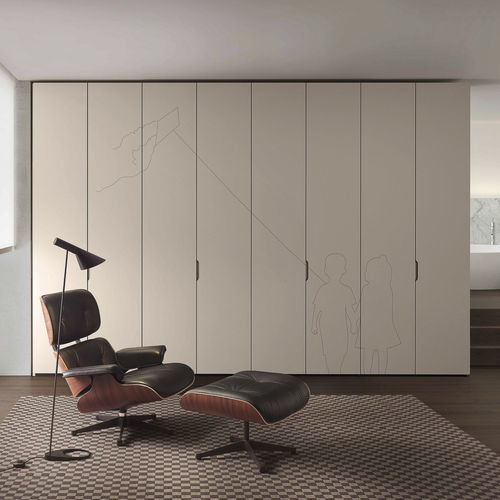 Contemporary wardrobe - DECOR - Olivieri - lacquered wood / wood veneer ...