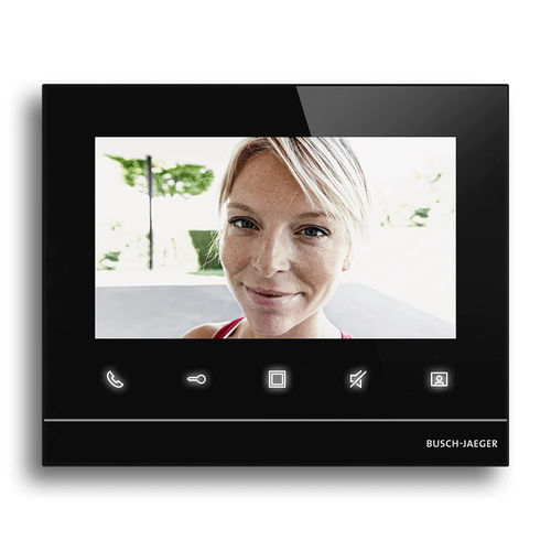 White video door intercom - BUSCH-JAEGER - black / residential / wall ...
