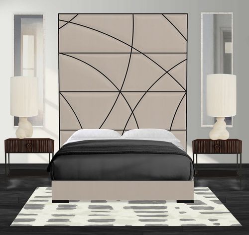 King size bed 20 0641 DIOR Christopher Guy queen size contemporary upholstered
