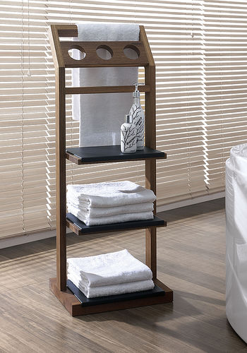 Contemporary shelf - 89219 - HOESCH - teak / bathroom / towel rack