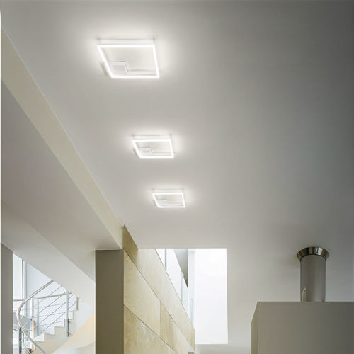 Contemporary ceiling light - BARD - Fabas Luce - square / metal ...