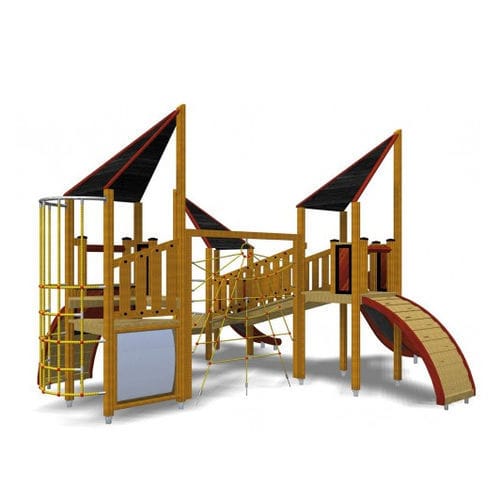Playground structure - MODULO PIÙ - TLF srl - stainless steel / wooden ...