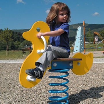 Metal spring rocker - DUCK - TLF srl - HPL / animal / 1-seat