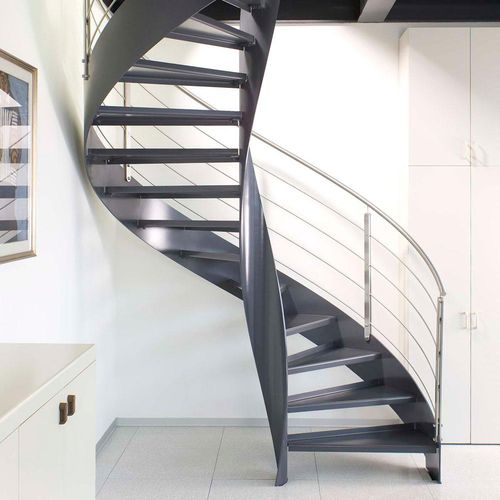 Spiral staircase - E 310 - METALL CONCEPT - metal step / steel frame / home