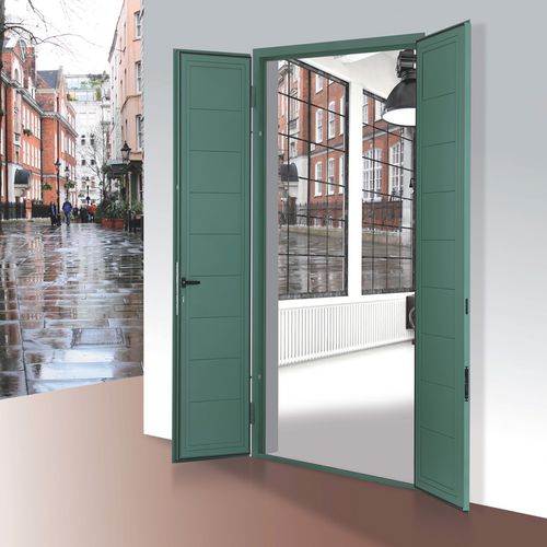 Swing shutter - TEKNA BLIND - STEEL PROJECT - galvanised steel / wood ...