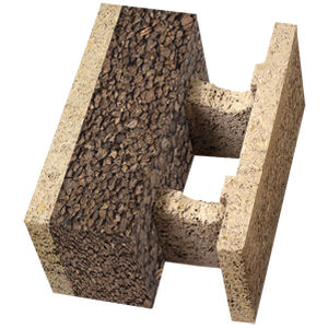 Wood fiber concrete formwork block - HDIII 38/14 - ISOTEX SRL - for ...