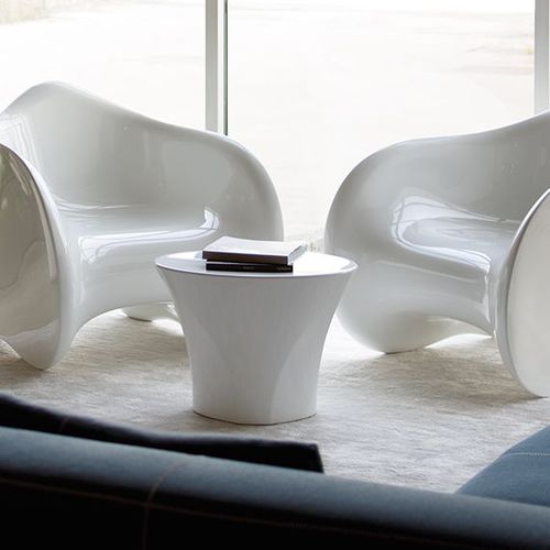 Contemporary coffee table - ENTA - PLUSt COLLECTION - polyethylene / polyethylene base / oval