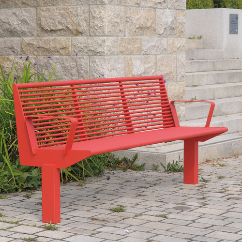 Contemporary public bench - SIARDO 50R - BENKERT BÄNKE - powder-coated ...