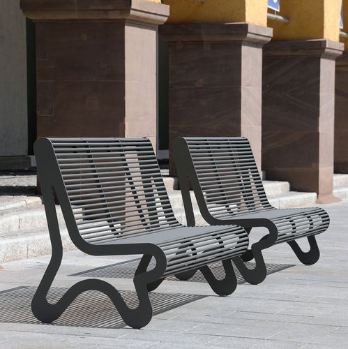 Contemporary public bench - SIARDO 10R - BENKERT BÄNKE - powder-coated ...