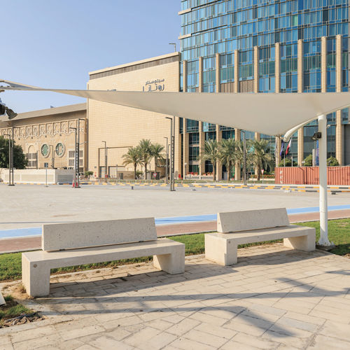 Contemporary public bench - SARAH - METALCO - engineered stone / with ...