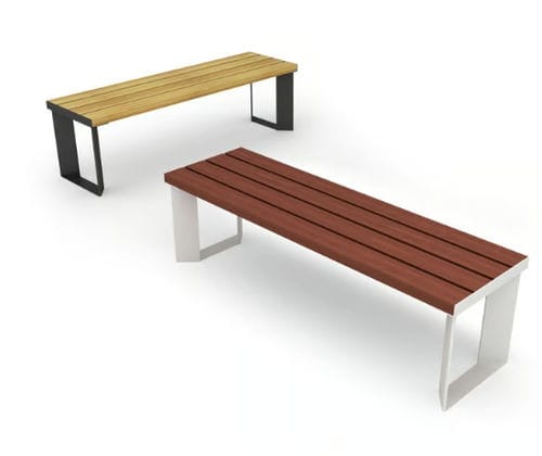 Contemporary public bench - LEMMY - LAB23 - wooden / painted steel ...