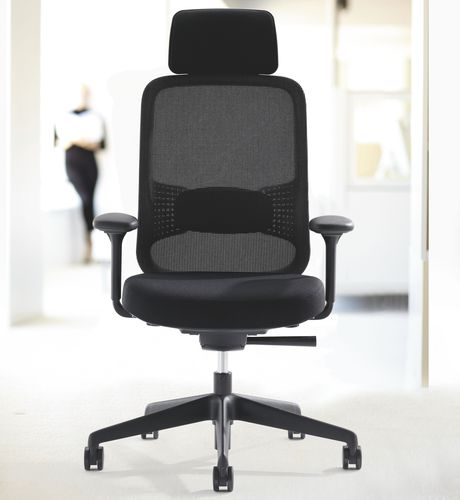 Contemporary executive chair PROJEK Teknion mesh with headrest adjustable