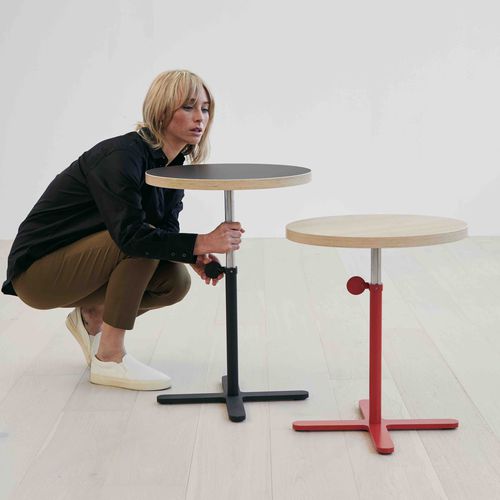 Contemporary side table - ROUTES - Teknion - laminated MDF / powder ...