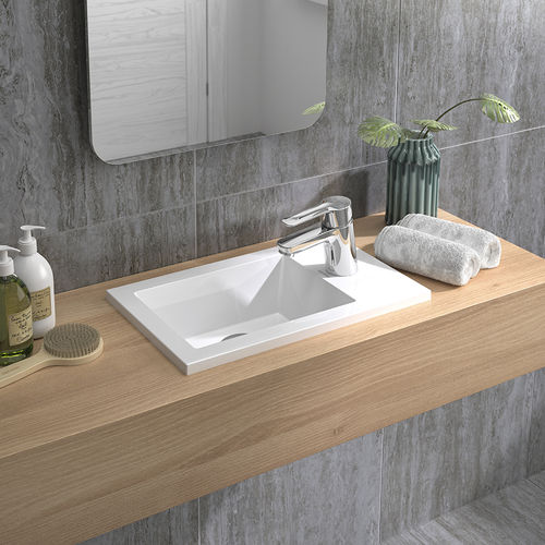 Built-in washbasin - ALICANTE - Sanindusa - porcelain / 1-hole ...