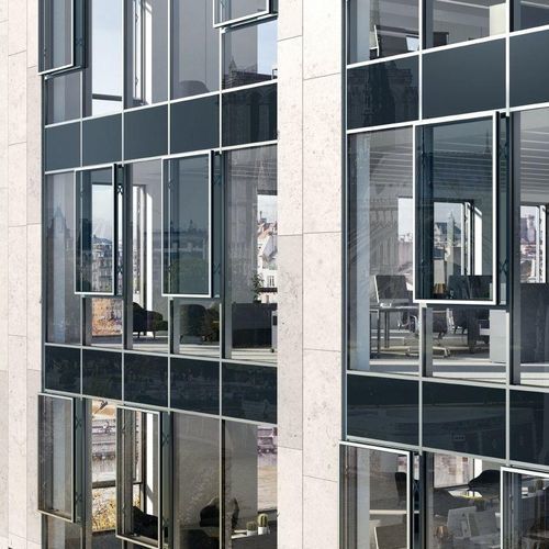 Panel curtain wall - AWS 114 SG.SI - Schüco - glass / metal / decorative