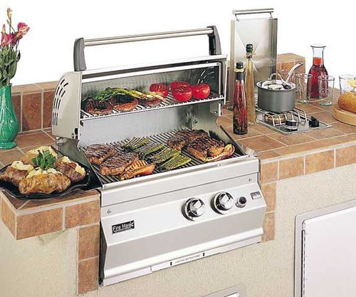 Gas barbecue - DELUXE - FIRE MAGIC - built-in / stainless steel