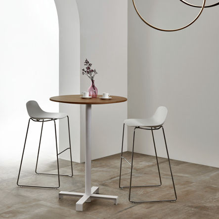 Contemporary bar stool - SHELL - ESTEL - polypropylene / metal base ...