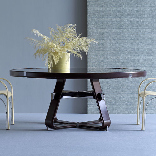 Contemporary dining table - ANTIMO - fasem - tempered glass / smoked ...