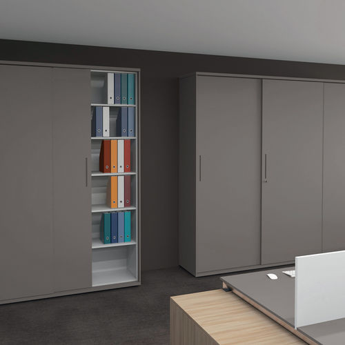 Low filing cabinet - GALAXY - Martex - tall / wooden / lacquered glass