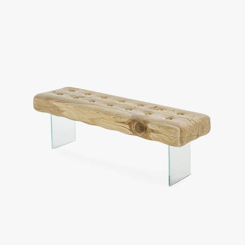 Contemporary bench - GIACINTO - RIVA 1920 - steel / solid wood / cedar
