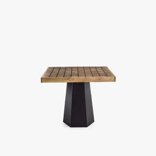 Contemporary table - SCACCHIERA - RIVA 1920 - solid wood / cedar / resin
