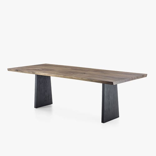 Contemporary table - REWOOD PYRAMID PLANK - RIVA 1920 - solid wood / solid wood base / rectangular