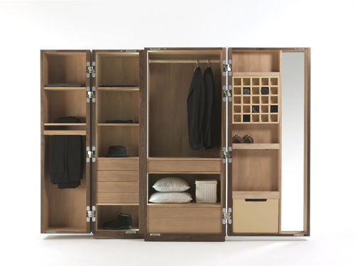 Trunk wardrobe - NUIT - RIVA 1920 - contemporary / wooden / with swing ...