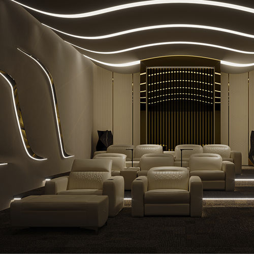 Fabric cinema seating - JAZZ LUXURY - SAN MARCO - leather / home cinema ...