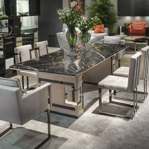 Contemporary dining table - Vertigo - Siwa Soft Style Home - marble / solid wood base / plywood base