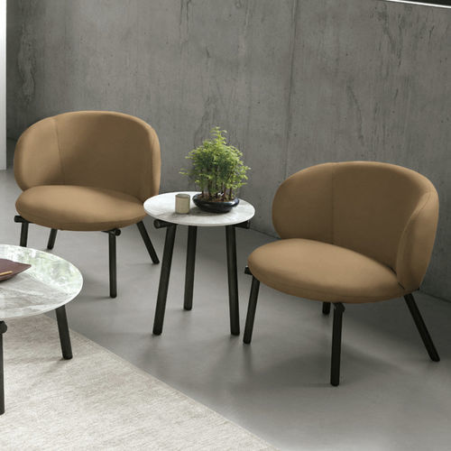 Contemporary side table - KYOTO - Target Point - glass / porcelain stoneware / metal base