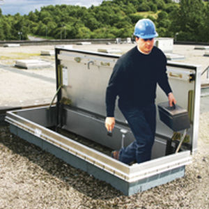 Rooftop access hatch - L-50TB - Bilco UK - rectangular / aluminum / with ladder